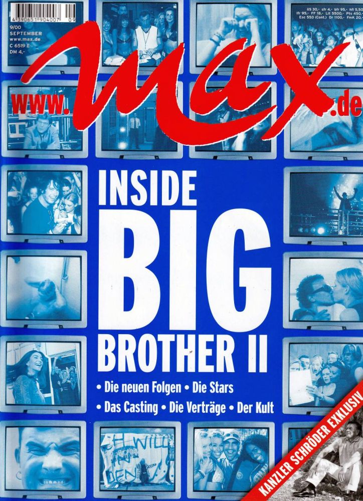 Max Magazin - Issue 09/2000 cover story: Inside Big Brother 2